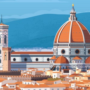Florence Italy Tuscany Travel Poster / Firenze Città D'arte / Italia ...