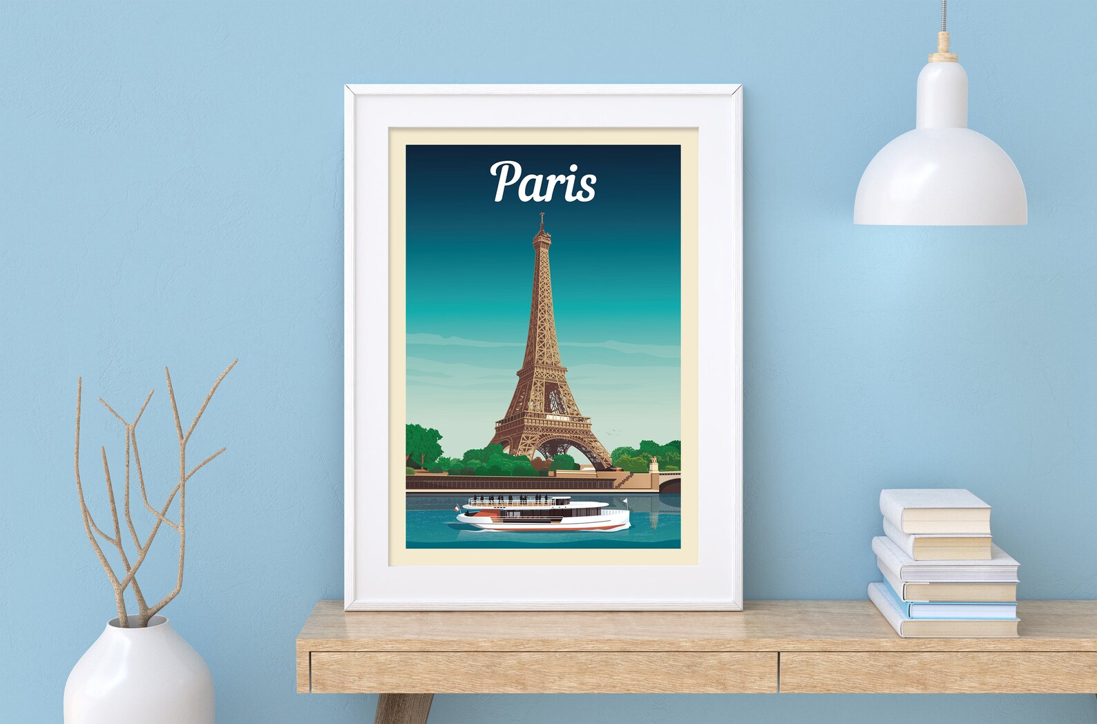 Paris France Travel Poster Print / Paris Vintage Illustration - Etsy
