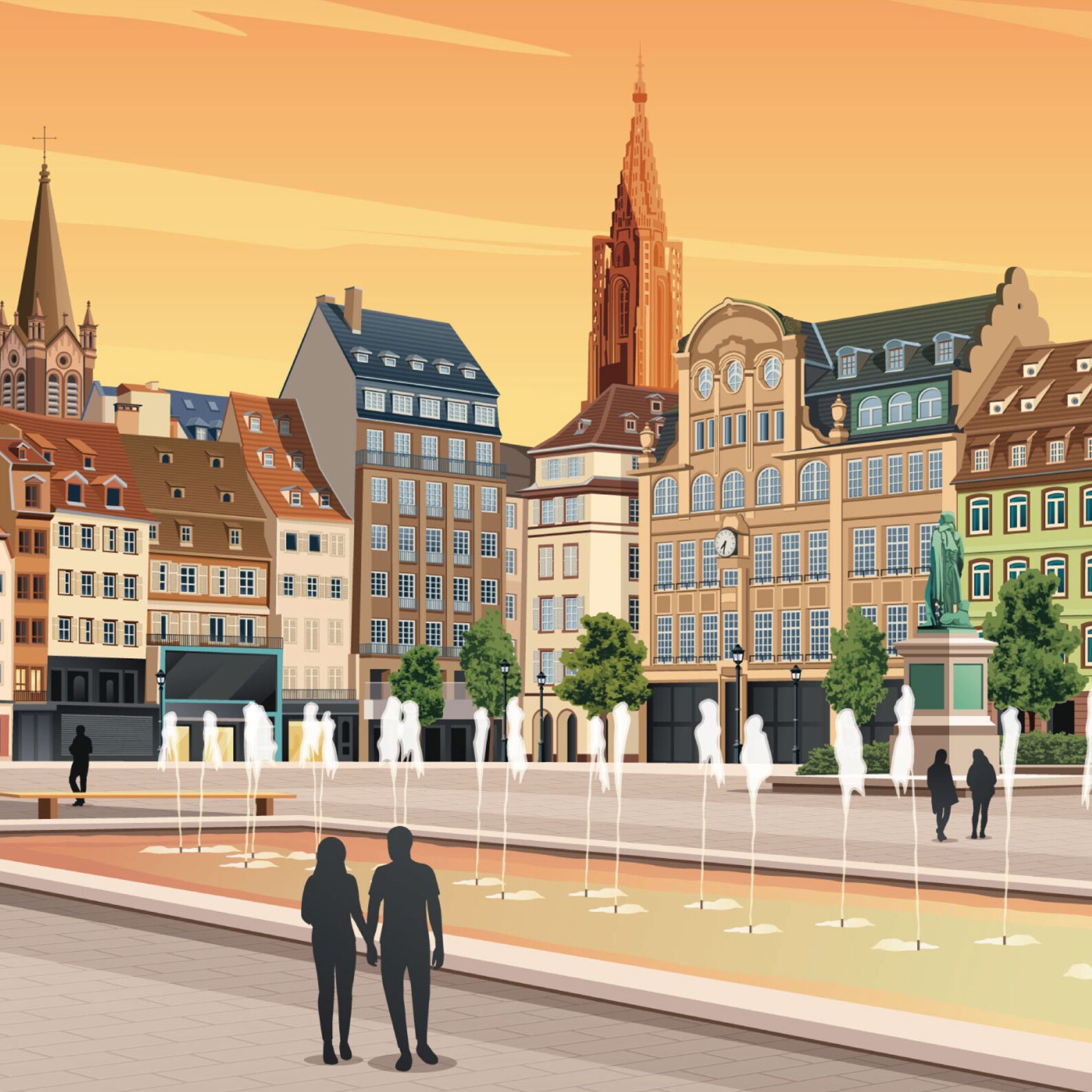 Strasbourg France Travel Poster / Strasbourg Illustration / | Etsy