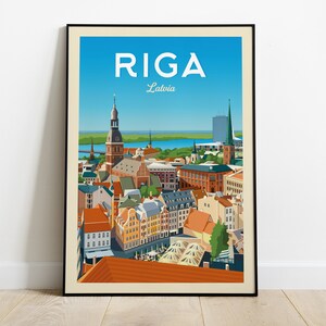Riga Latvia Travel Poster / Riga Poster / Riga Illustrstion / Riga ...
