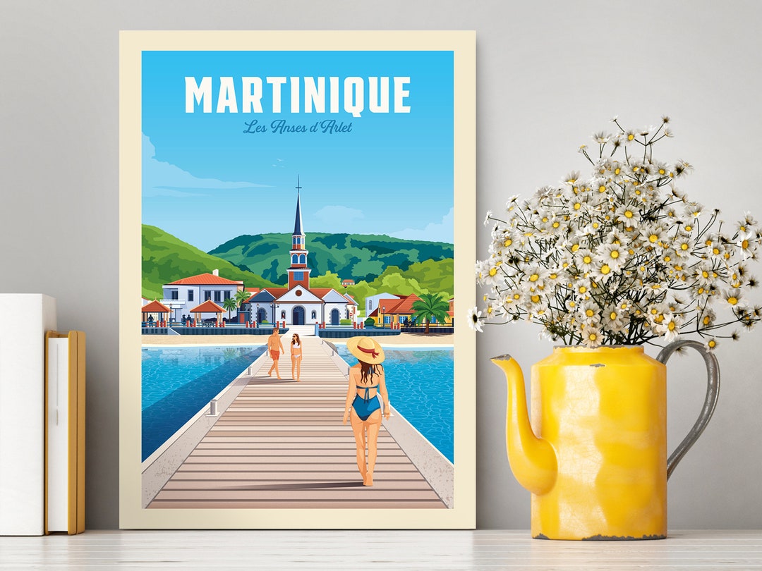 Martinique Travel Poster / Martinique Illustration / Martinique Print ...