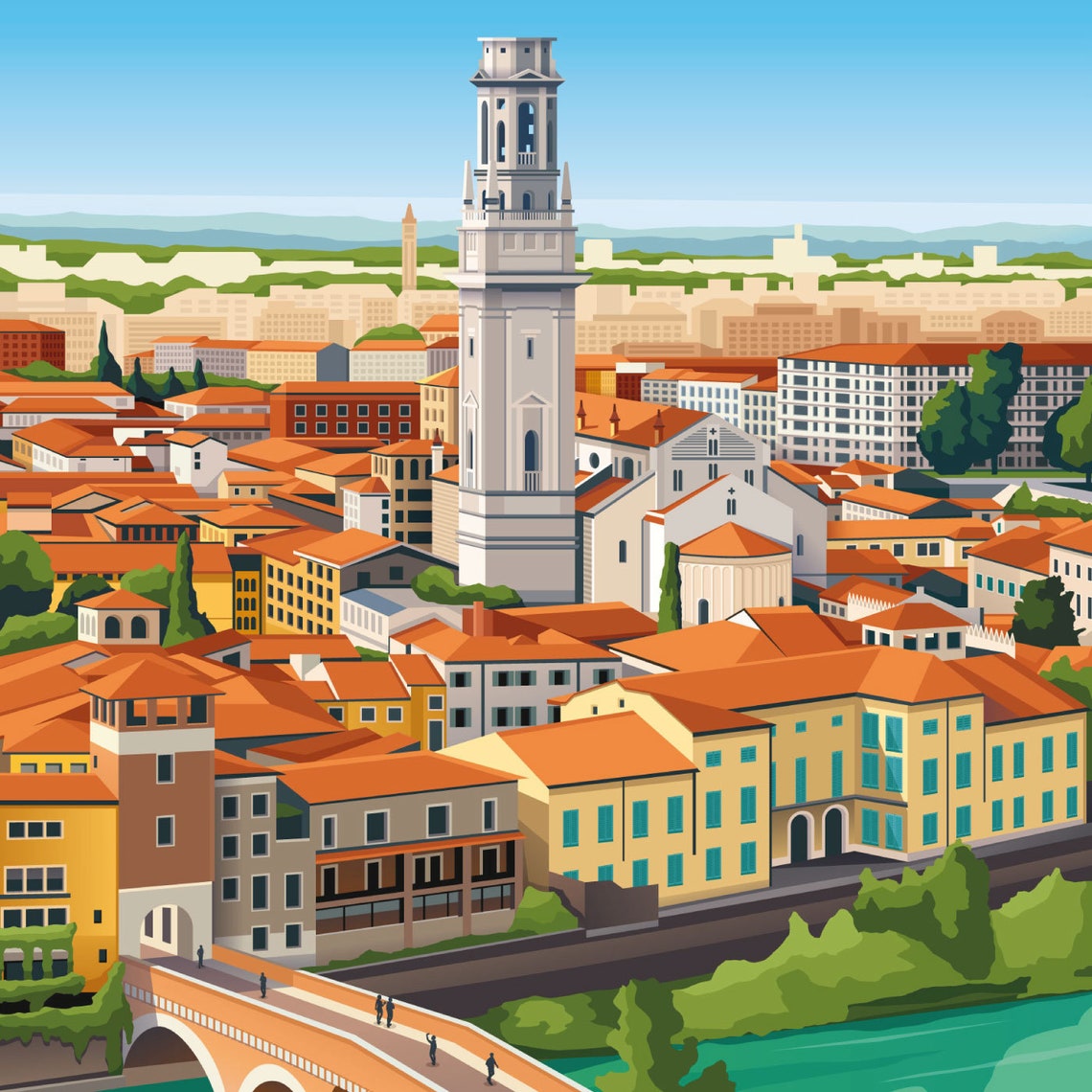 Verona Italy Travel Poster / Travel Gifts / Travel Poster / | Etsy