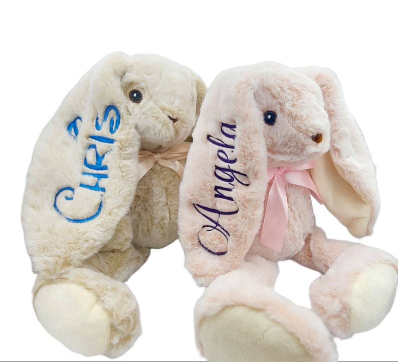 Personalized Stuffed Bunny: Custom Embroidered Plush Keepsake - Etsy