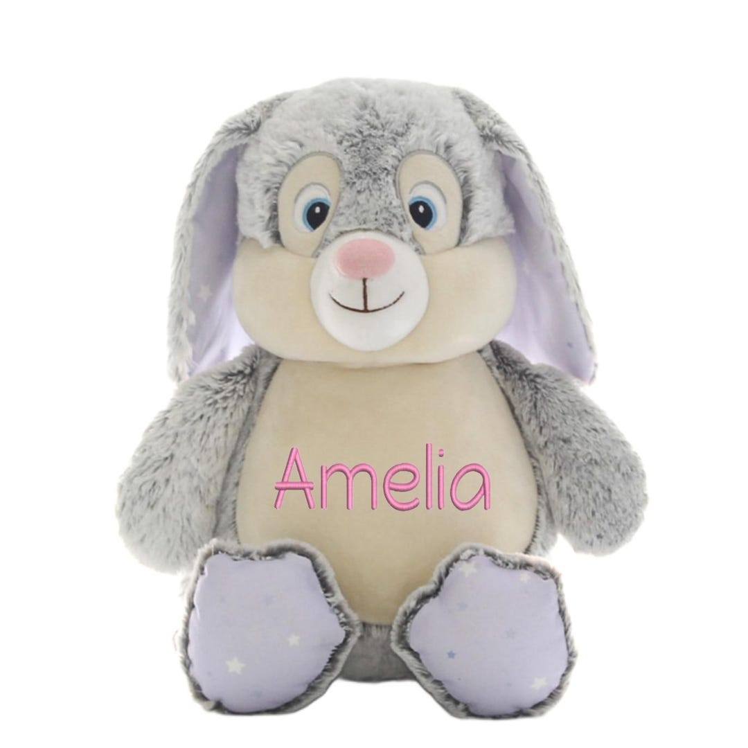 Personalized Stuffed Bunny: Embroidered Name, Birth Announcement Gift ...