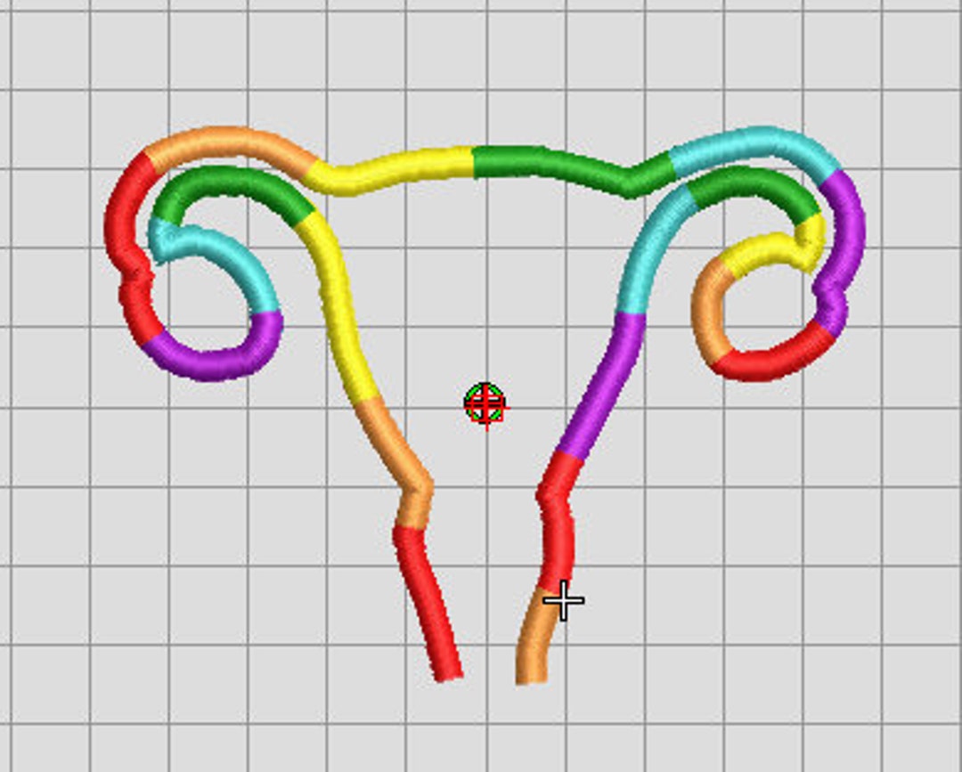 Rainbow Uterus Embroidery Machine Designs Instant Download Block - Etsy