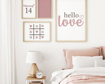 Hello Love Print, Love Quote Wall Art, Printable Digital Download ...