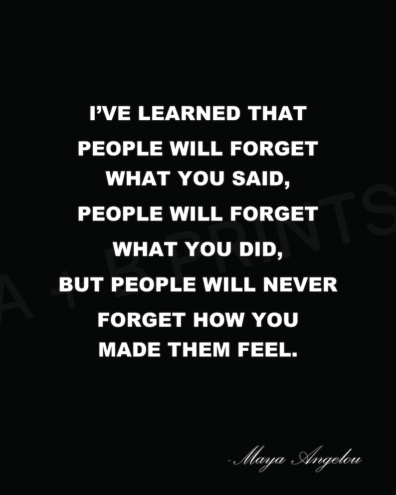 Maya Angelou - People Will Remember - Digital Download - Etsy
