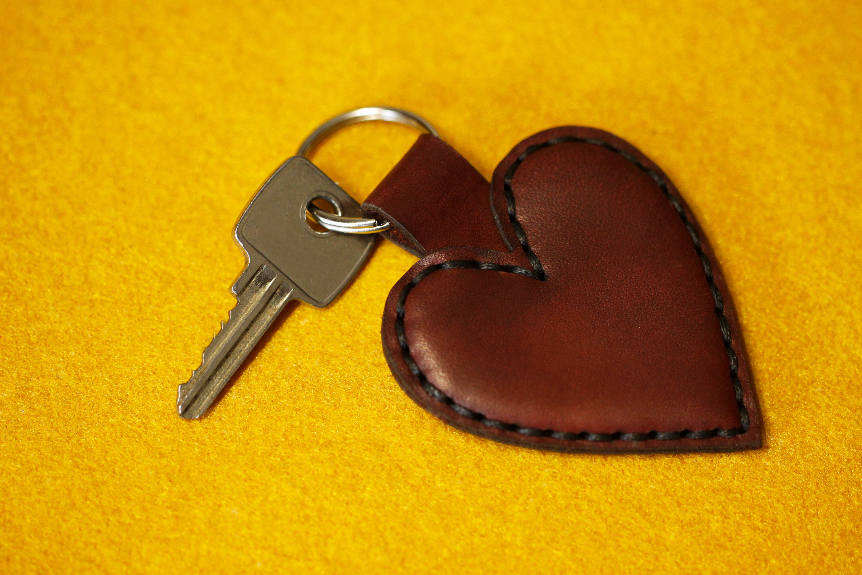 PDF Pattern Leather Heart-shaped Keychain, Keychain Pattern, Keychain ...