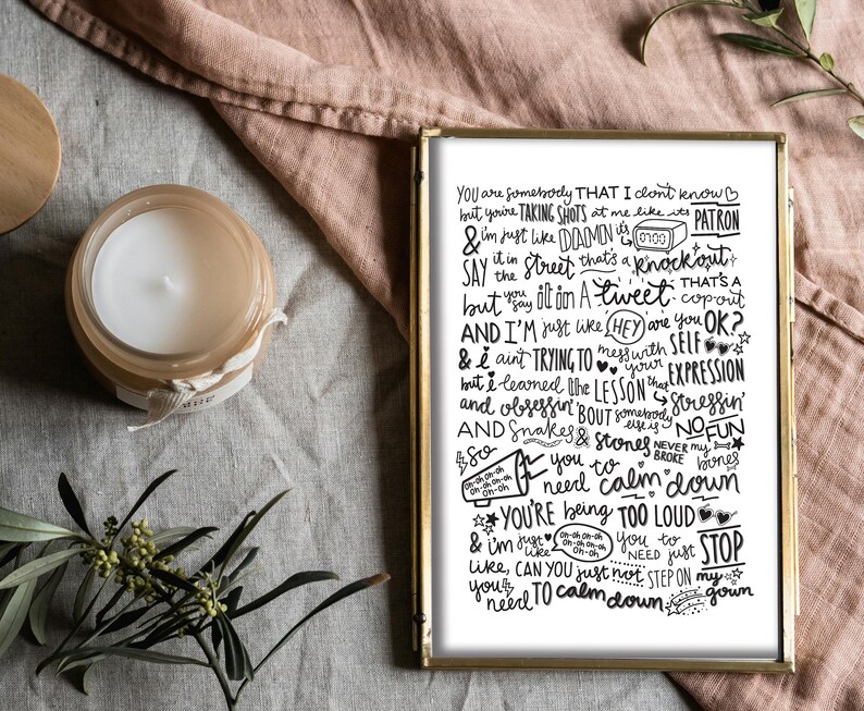 DIGITAL FILE - You Need to Calm Down - Taylor Swift Print - Etsy