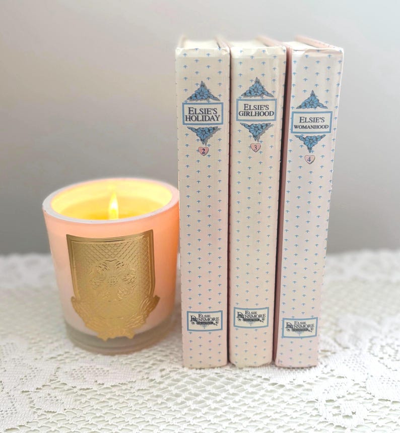 Vintage Elsie Dinsmore Books • Pink Pastel Cottagecore Shelf Styling - Etsy
