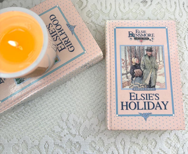 Vintage Elsie Dinsmore Books • Pink Pastel Cottagecore Shelf Styling - Etsy