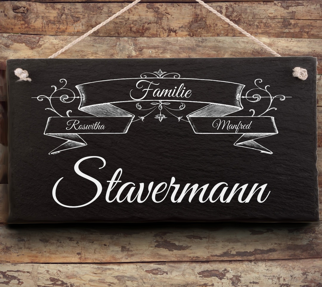 Front Door Signs Retro Slate Personalized With Your Desired Engraving ...