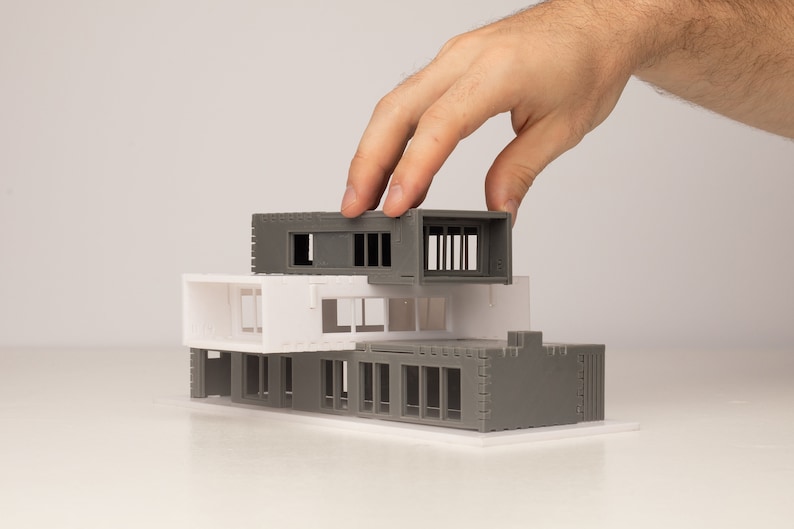 3D Printed Architectural Puzzle - Private House Scale Model - Etsy