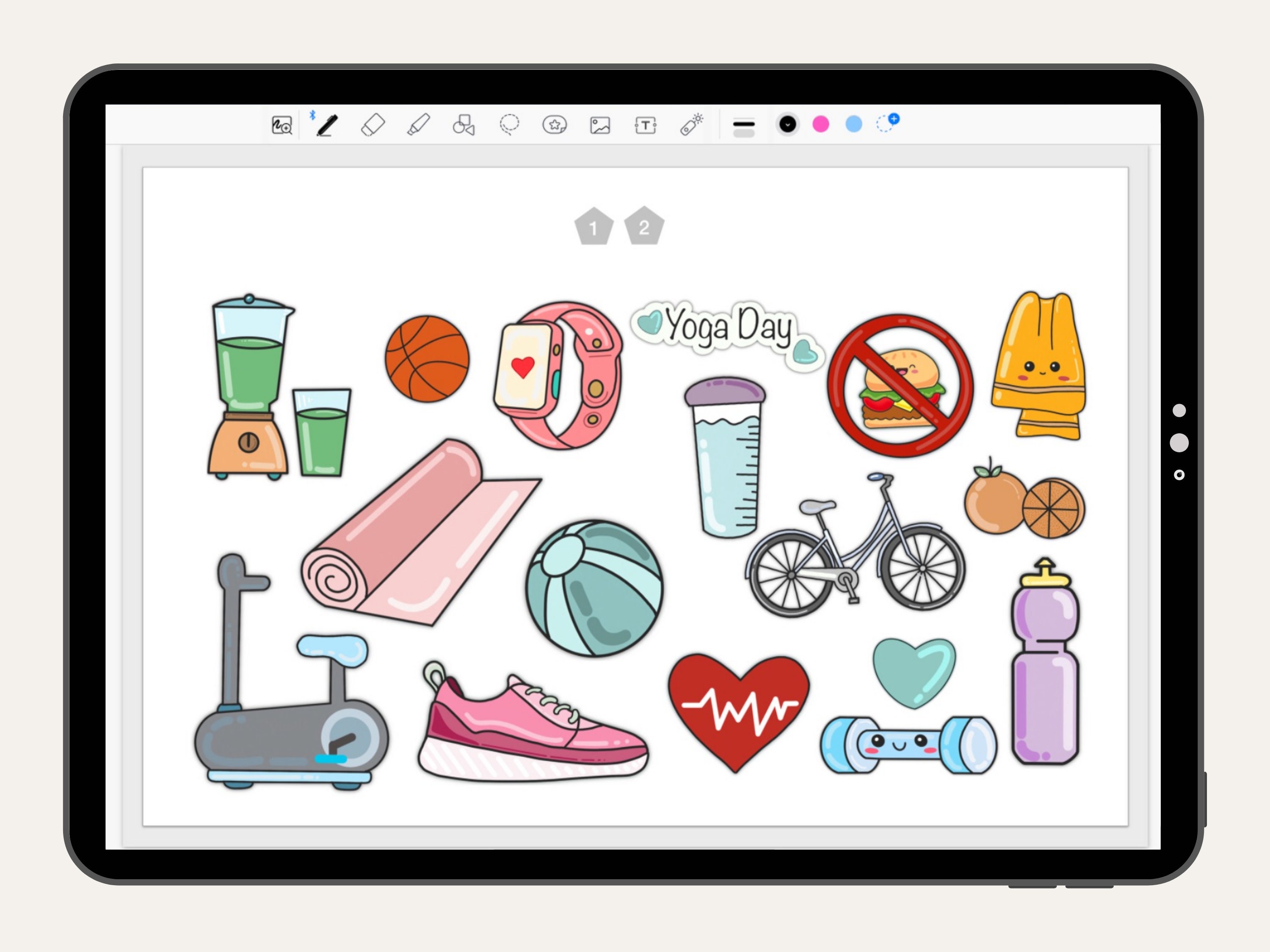 Workout Digital Stickers, Gym Digital Stickers, Fitness Digital ...