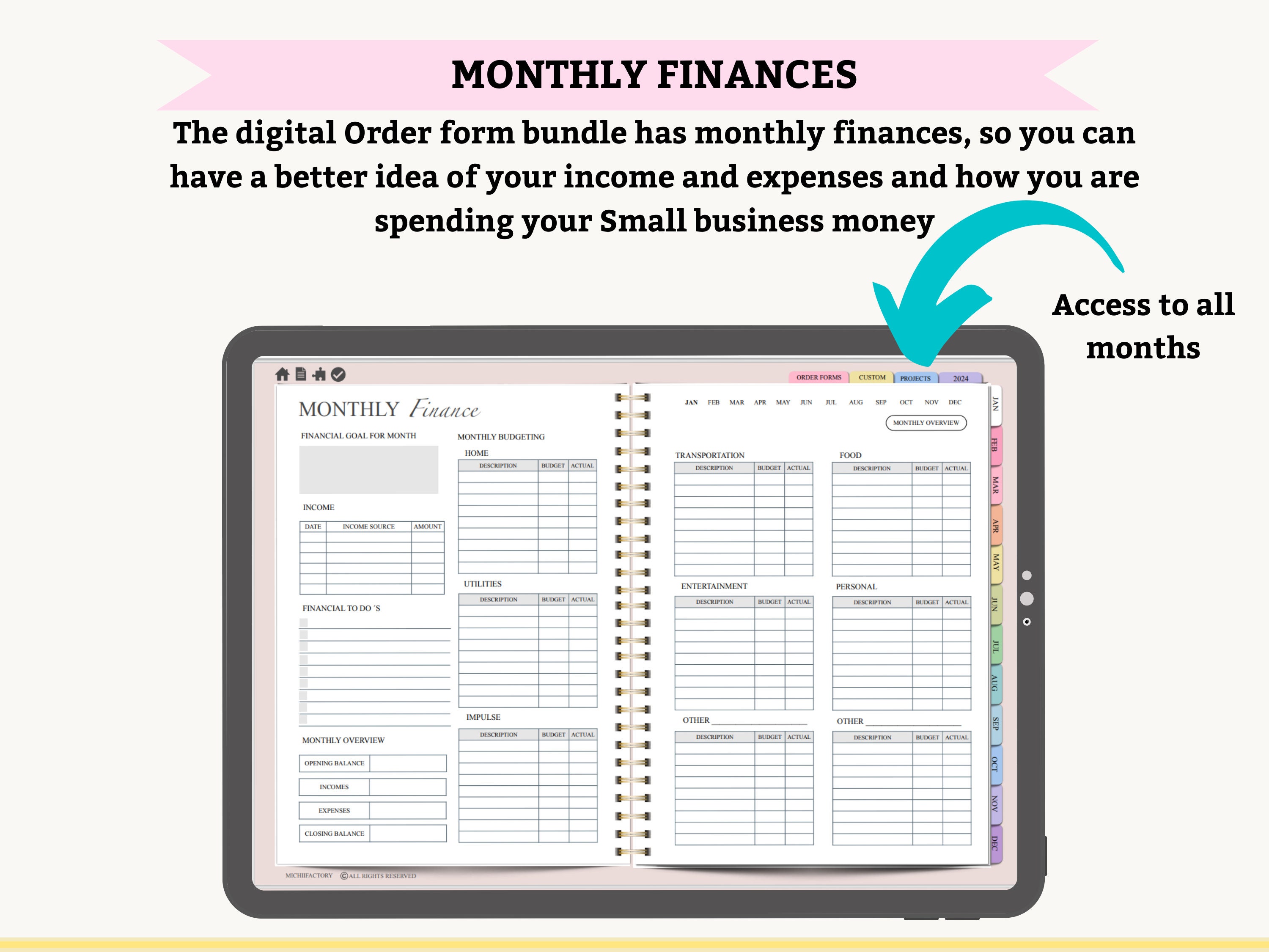Digital Order Forms Bundle for Goodnotes, Order Form Template, Small ...