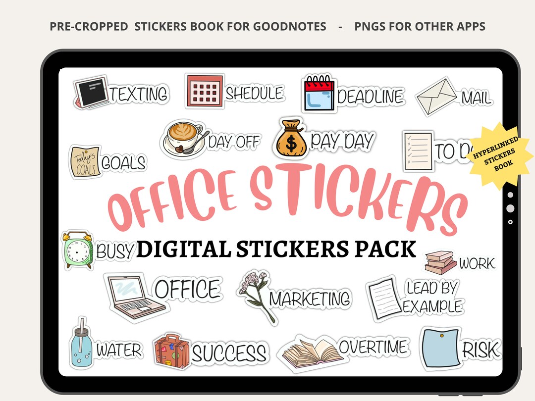 OFFICE Digital Stickers for Goodnotes, Work Essentials Digital Stickers ...
