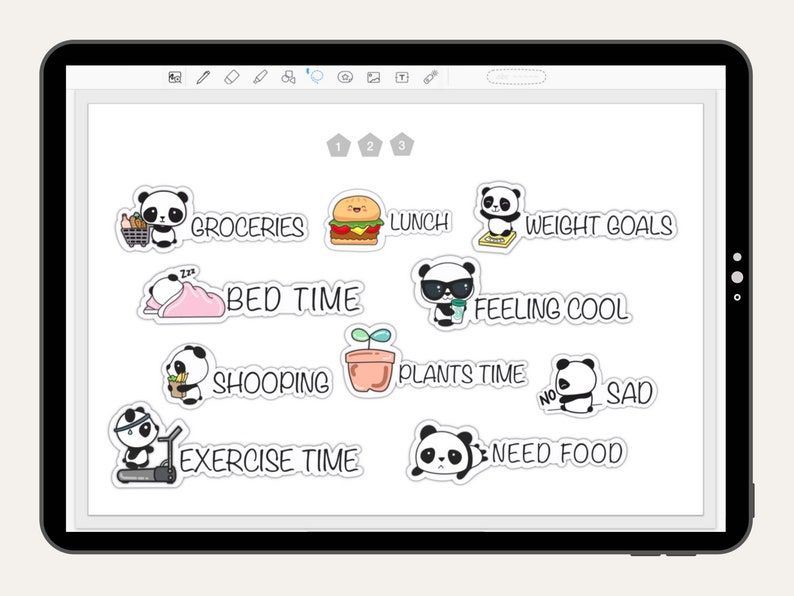 Everyday Digital Stickers Cute Digital Sticker Bundle Kawaii Digital ...