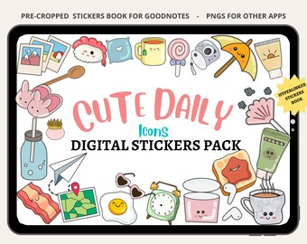 Cute Icon Digital Stickers, Daily Life Digital Stickers, Digital ...