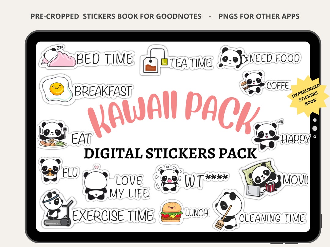 Everyday Digital Stickers Cute Digital Sticker Bundle Kawaii Digital ...