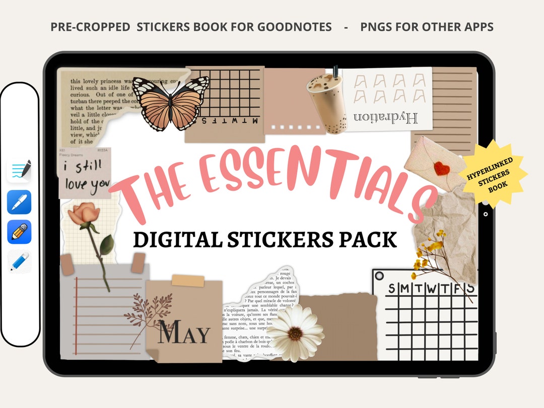 Essential Goodnote Stickers, Paper Digital Planner Stickers, Everyday ...