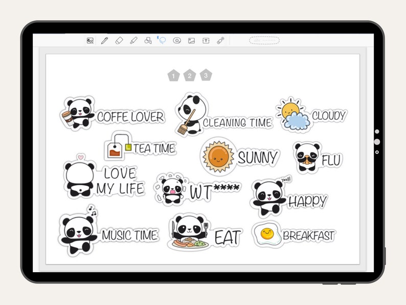 Everyday Digital Stickers Cute Digital Sticker Bundle Kawaii Digital ...