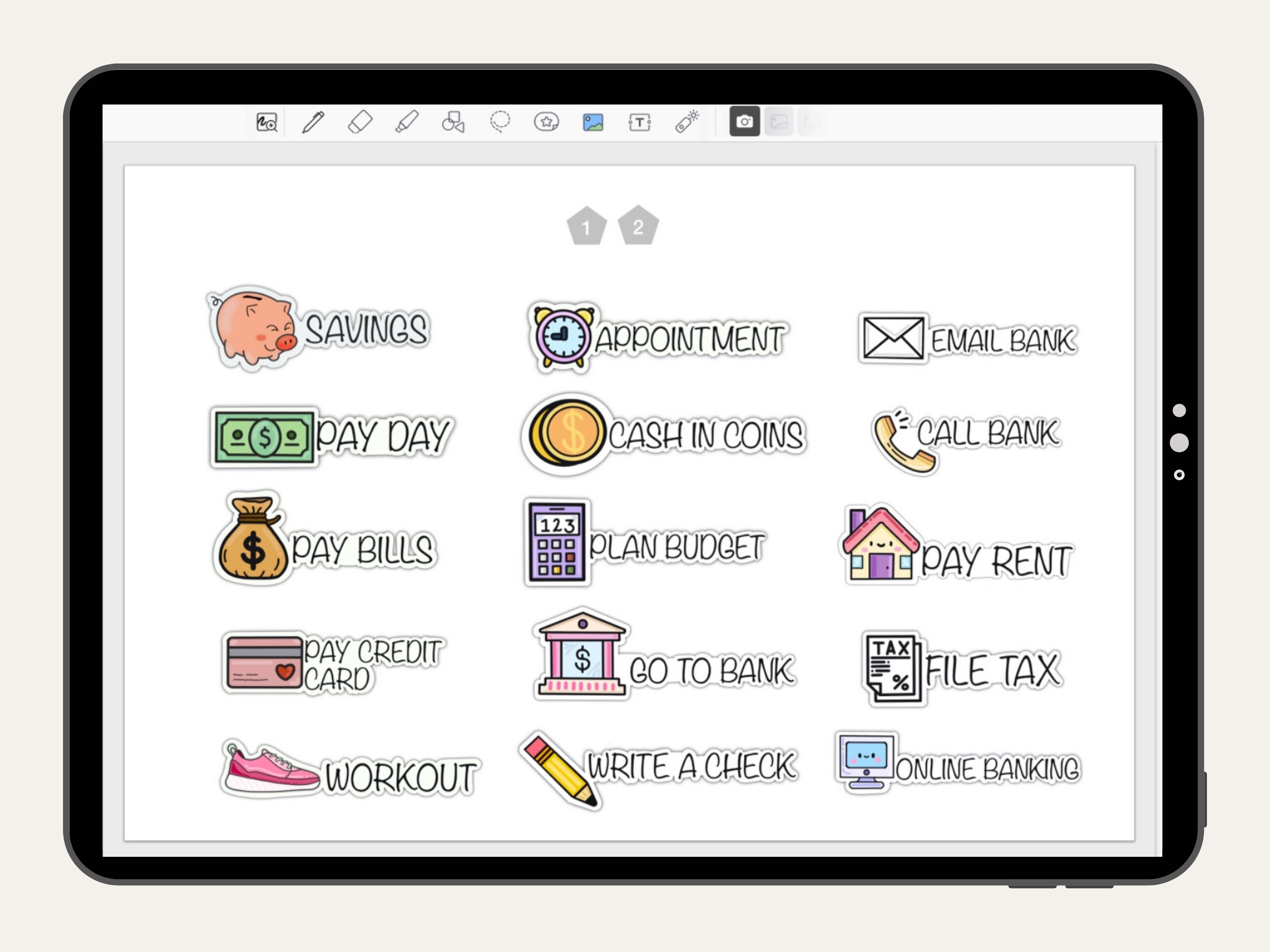 Finance Digital Planner Stickers for Goodnotes, Budget Stickers for ...