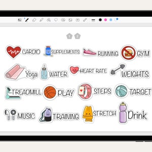 Workout Digital Stickers, Gym Digital Stickers, Fitness Digital ...