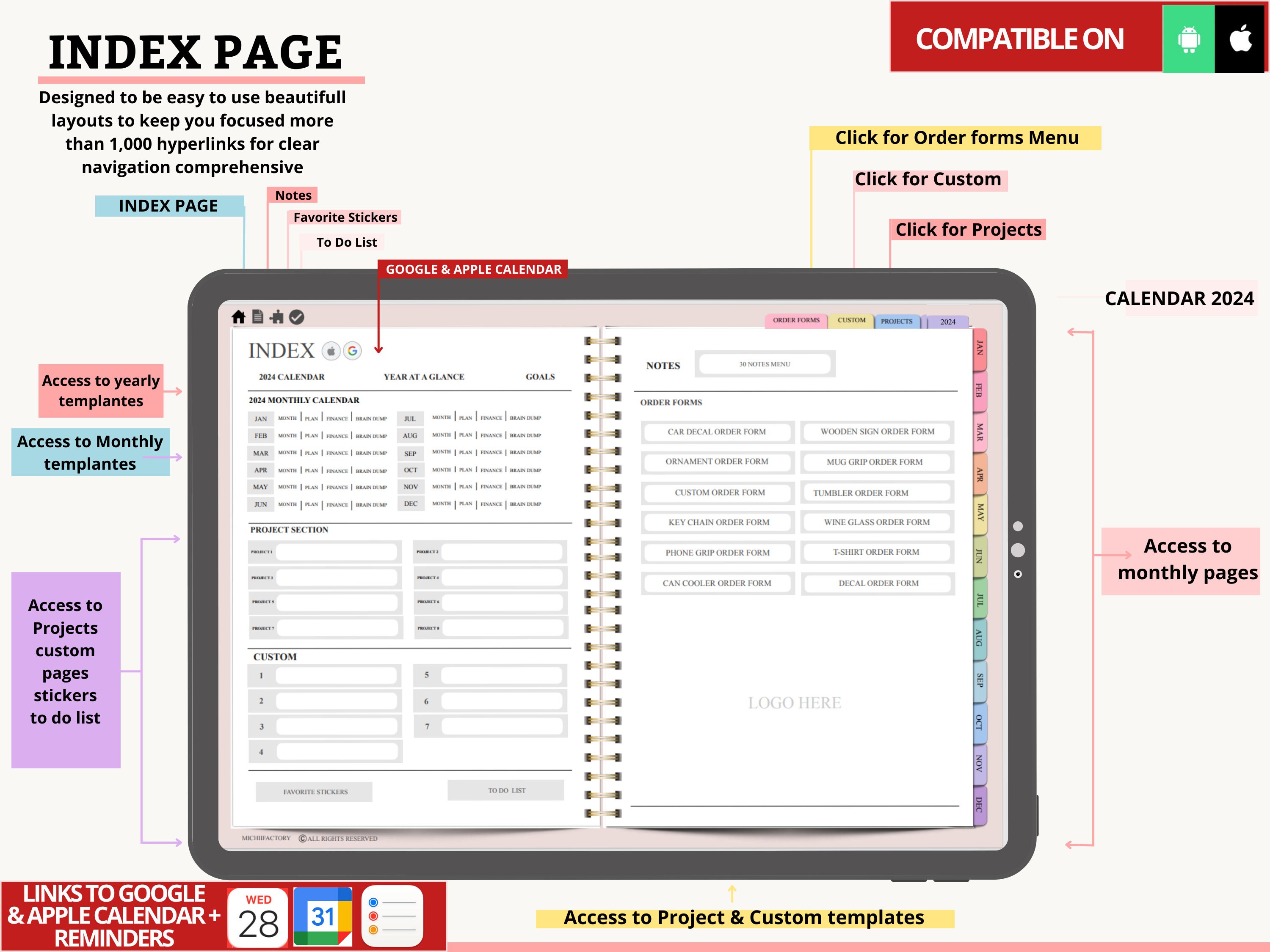 Digital Order Forms Bundle for Goodnotes, Order Form Template, Small ...