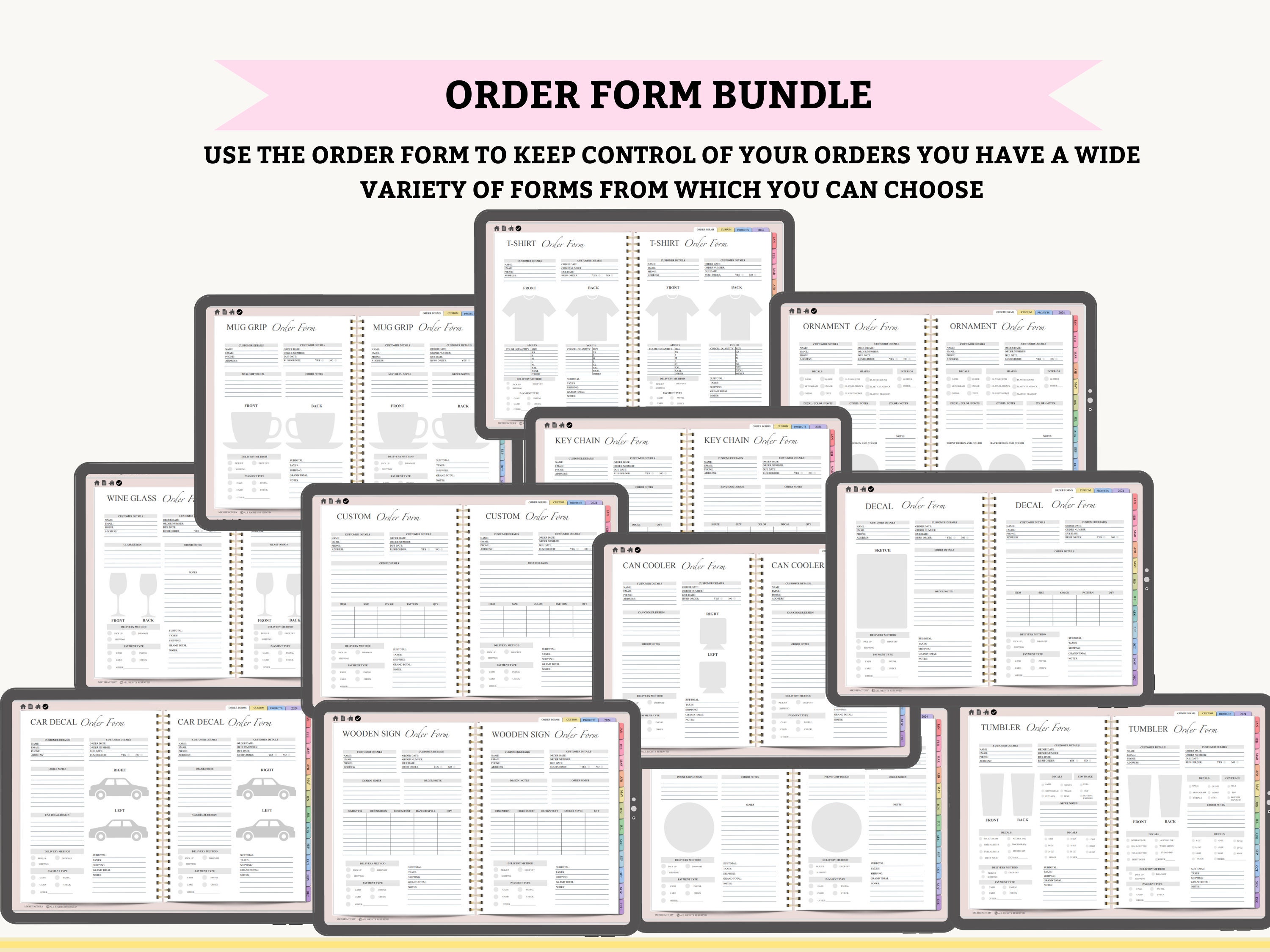 Digital Order Forms Bundle for Goodnotes, Order Form Template, Small ...