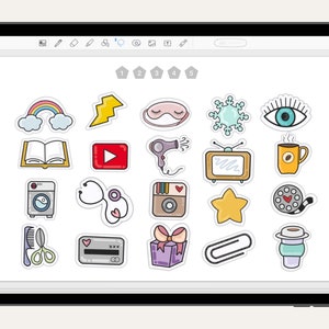 Everyday Icons Digital Stickers, Daily Icon Goodnotes Stickers ...