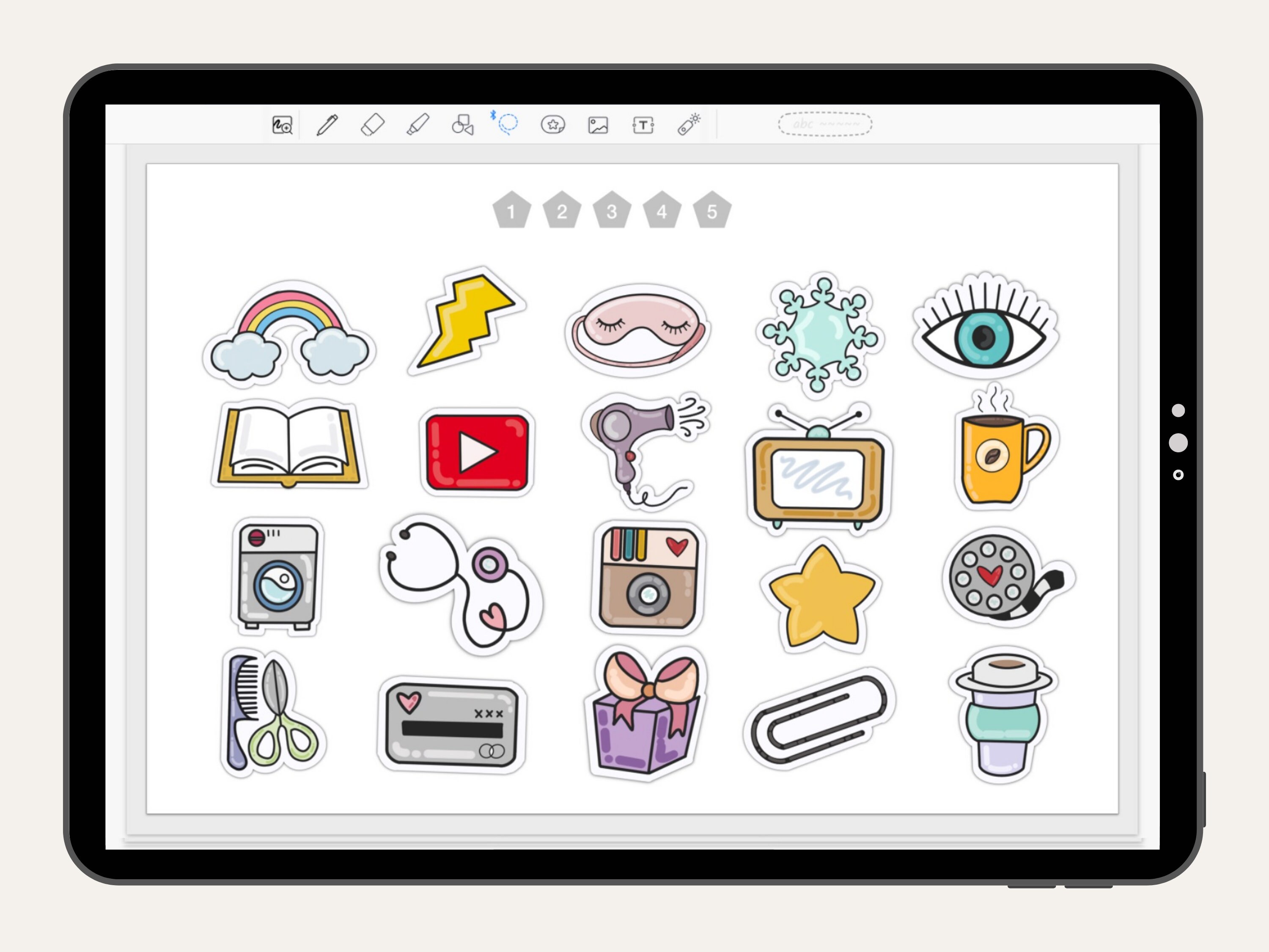 Everyday Icons Digital Stickers, Daily Icon Goodnotes Stickers ...