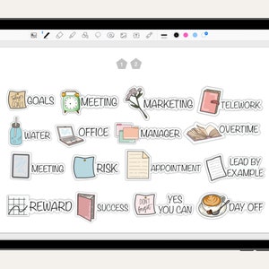 OFFICE Digital Stickers for Goodnotes, Good Notes Sticker Office, Work ...