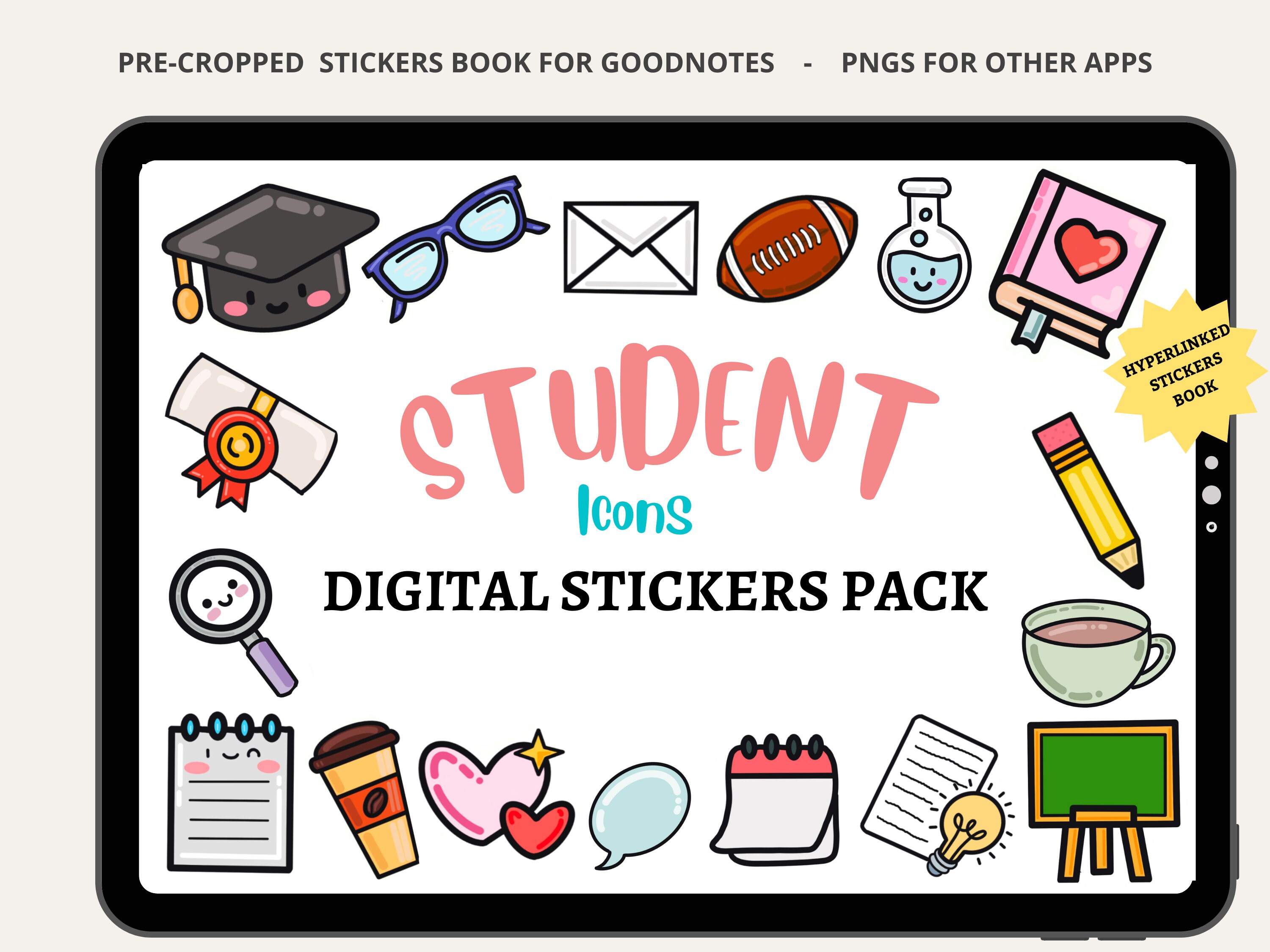 Student Digital Stickers for Goodnotes, School Digital Stickers ...