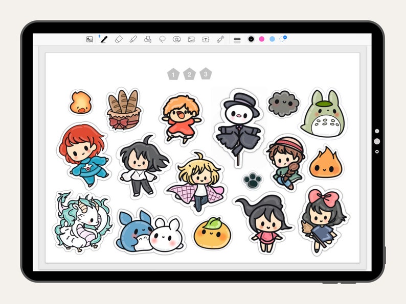 Ghibli Digital Stickers Anime Digital Stickers Studio Ghibli - Etsy UK