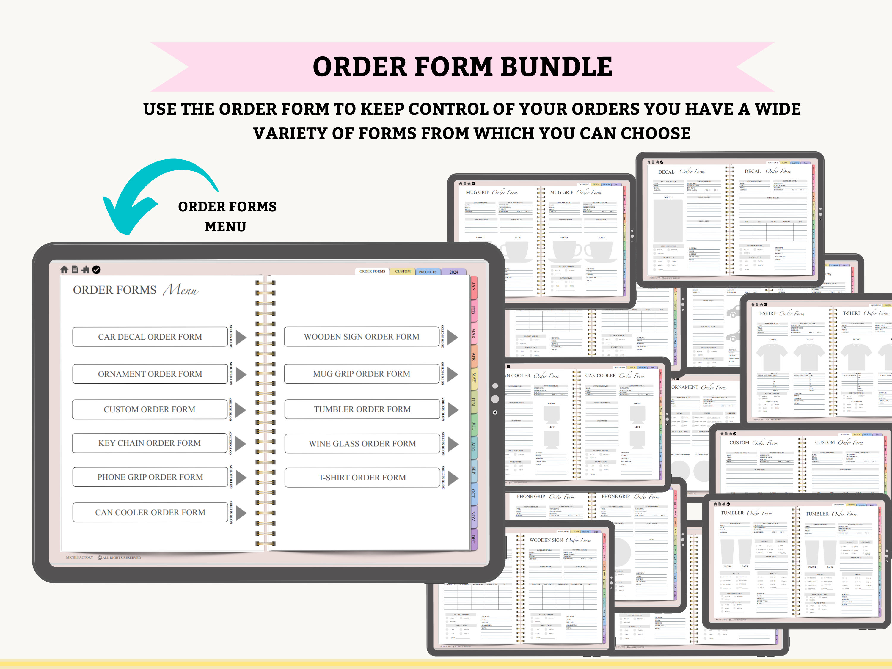 Digital Order Forms Bundle for Goodnotes, Order Form Template, Small ...