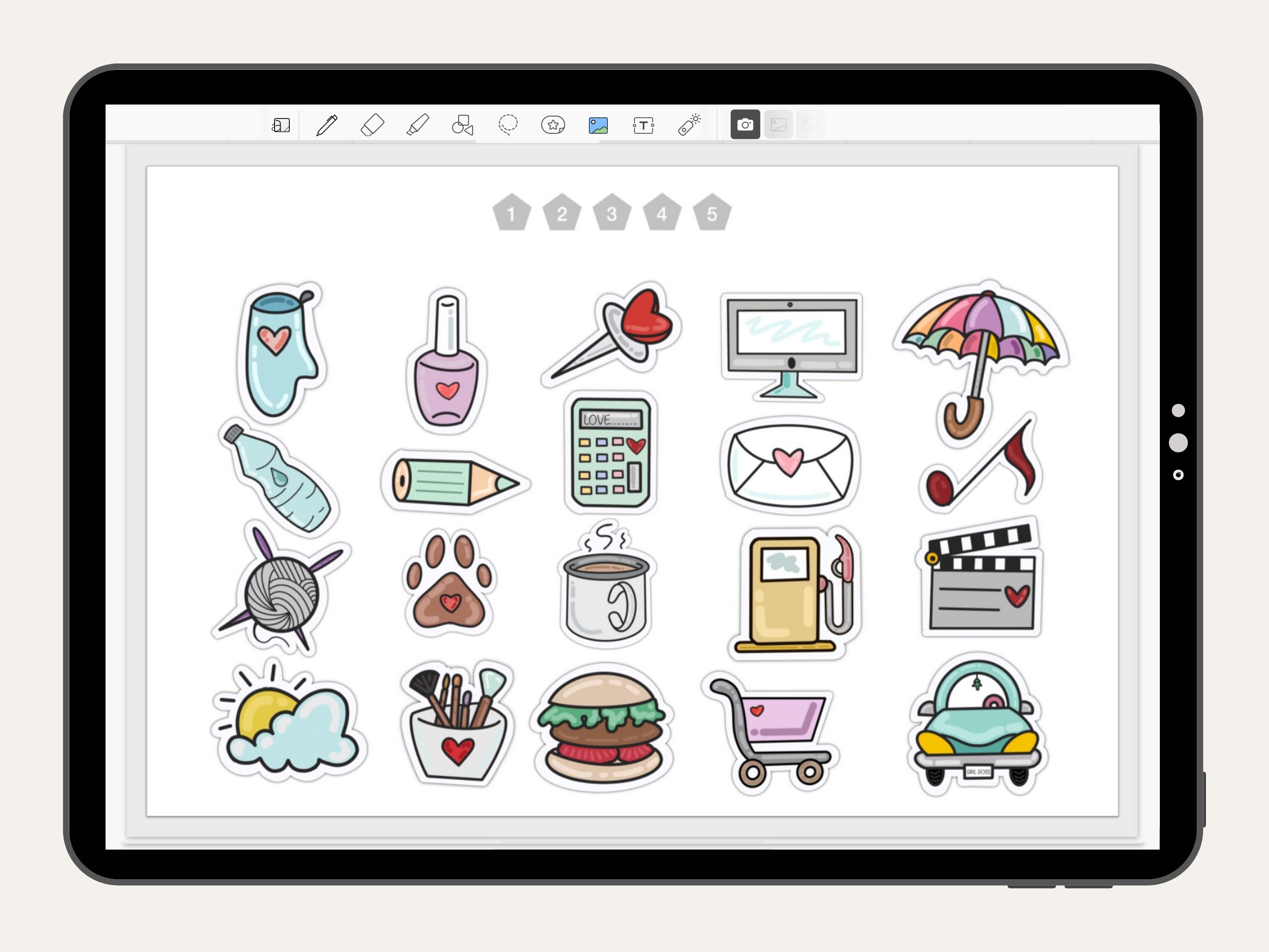 Everyday Icons Digital Stickers, Daily Icon Goodnotes Stickers ...