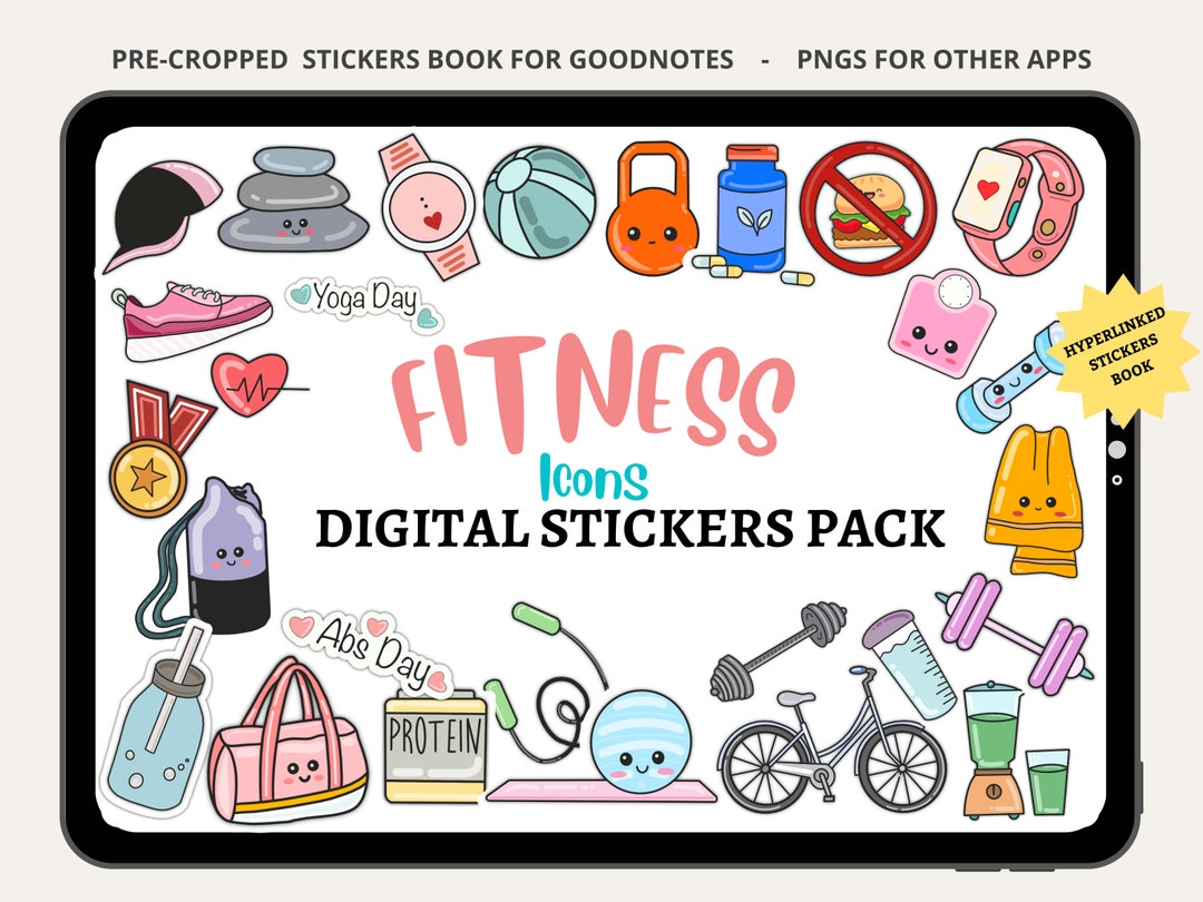 Fitness Digital Planner Stickers for Goodnotes, Workout Digital ...