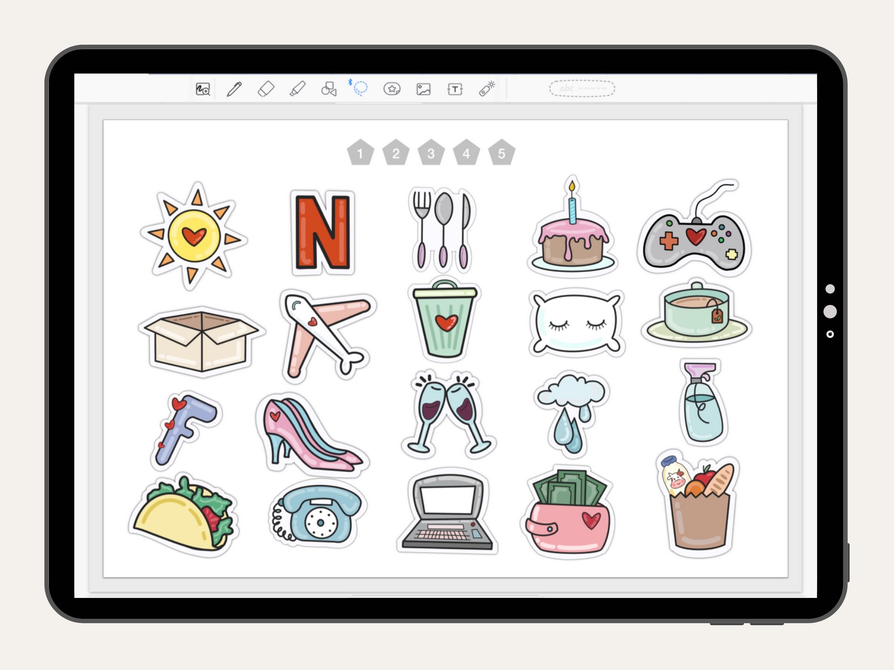 Everyday Icons Digital Stickers, Daily Icon Goodnotes Stickers ...