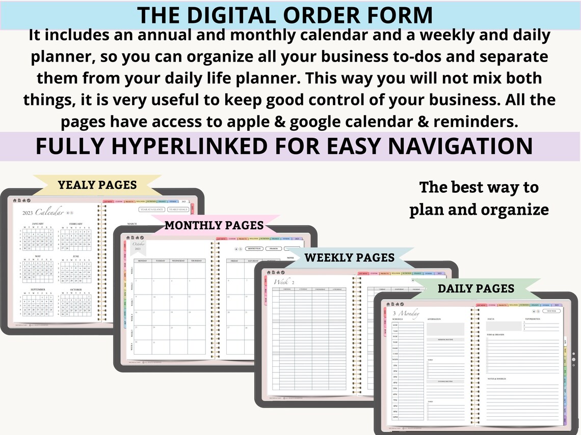 Digital Order Forms Bundle for Goodnotes, Order Form Template, Small ...