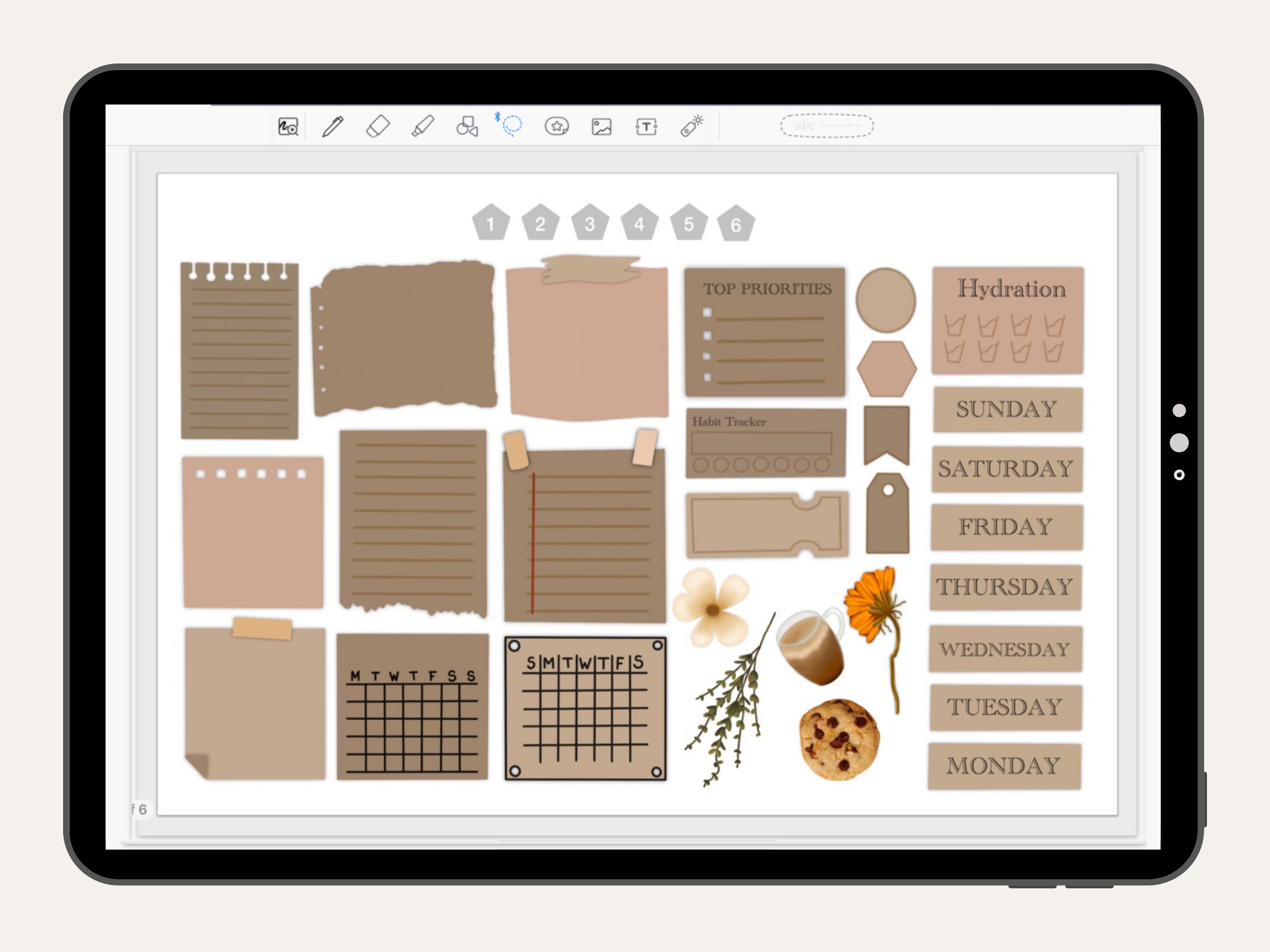 Essential Goodnote Stickers, Paper Digital Planner Stickers, Everyday ...