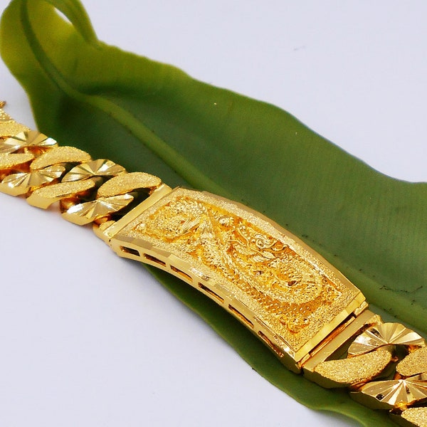 24kt Gold Bracelet Mens - Etsy