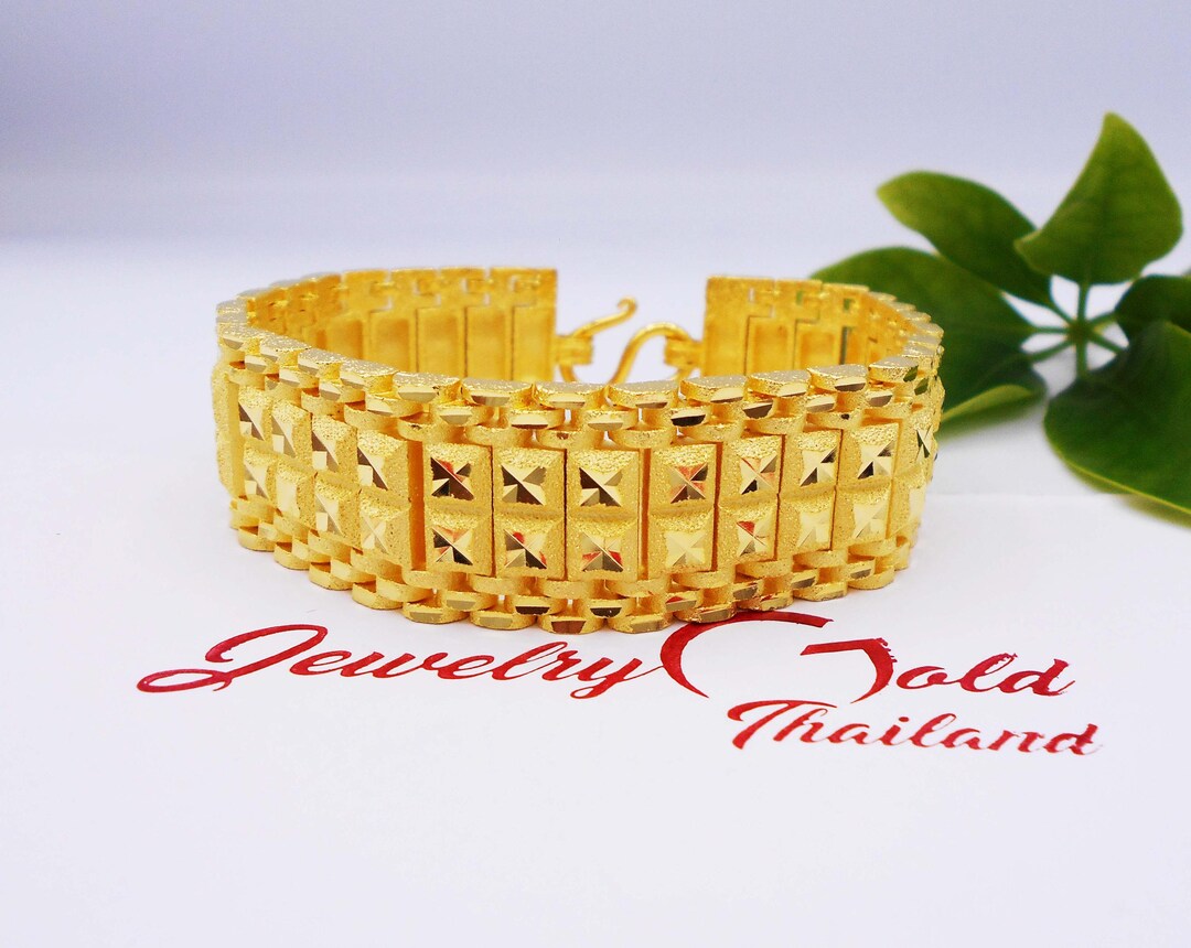 Thai Gold Plated Bangle Bracelet: Handmade Men's Jewelry ,delivered ...