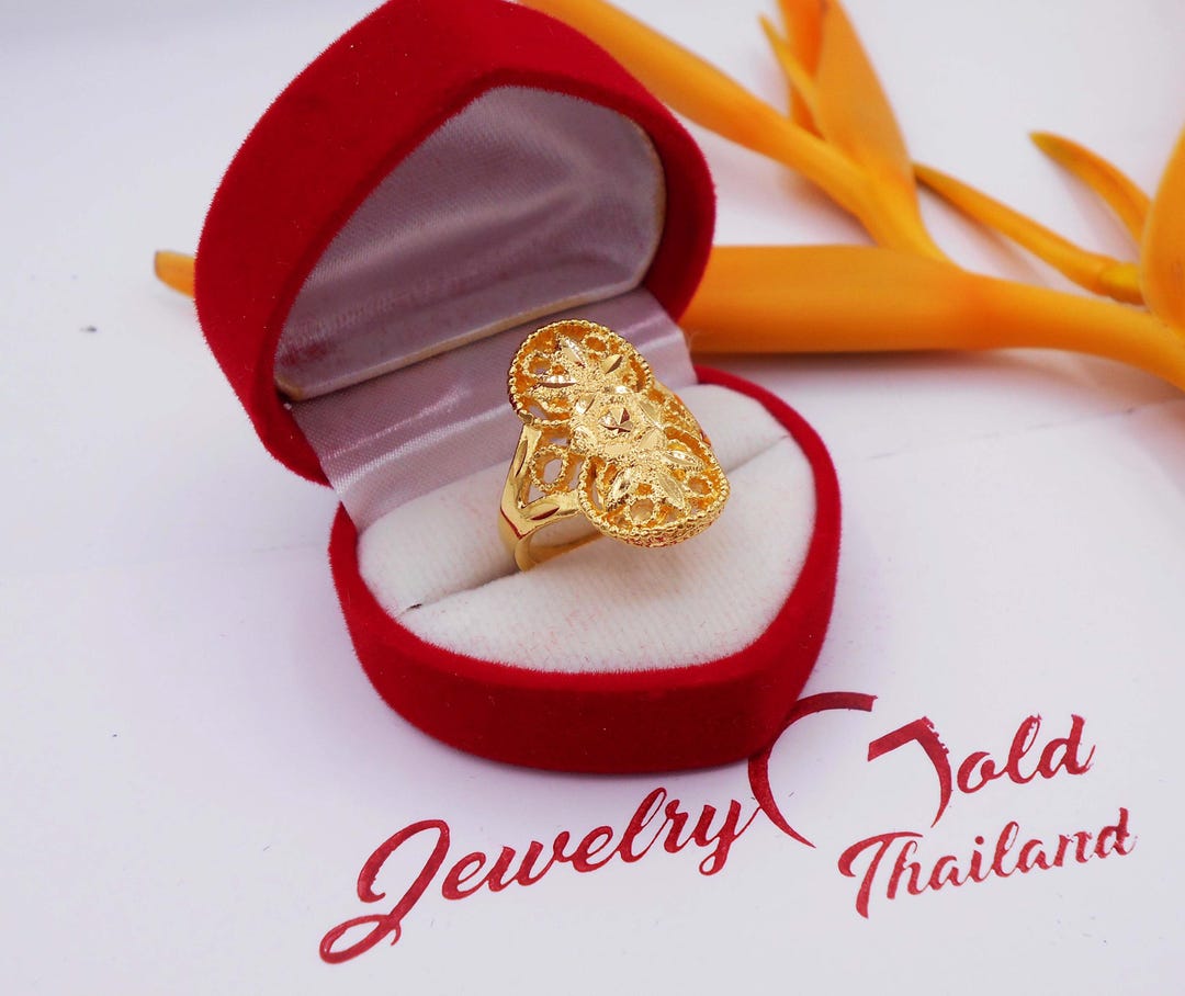 Thai Gold Plated Ring: Handmade 23K Style Jewelry ,delivered Duty Paid ...