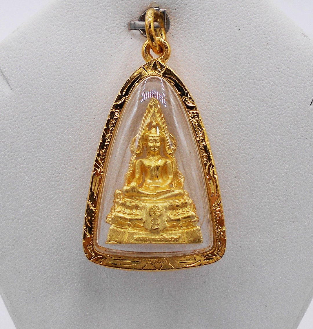 Phra Phuttha Chinnarat Gold Pendant Charm Thai Buddha Amulet With Case ...