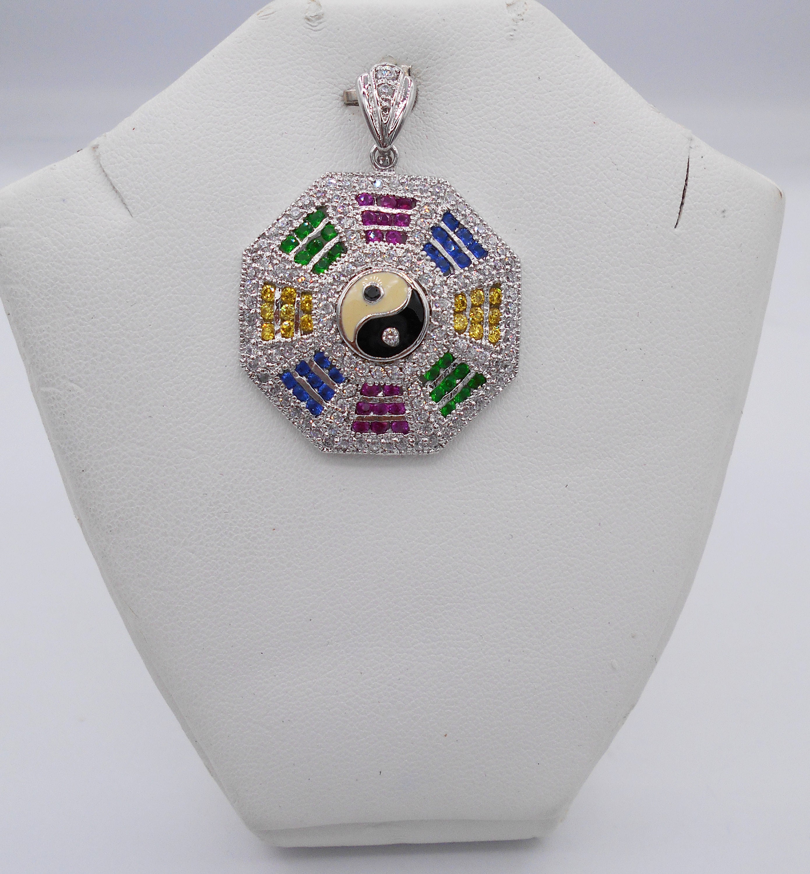 Yin-yang Pendant Multi Sapphire Color& Diamond CZ Thai Jewelry - Etsy