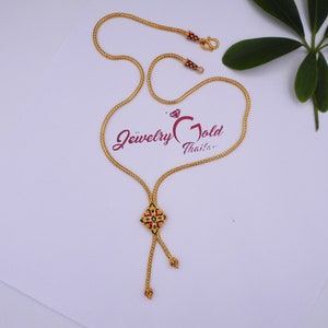 Lai Thai Necklace Enamel Sukhothai Style Thai Baht Yellow Gold Plated ...