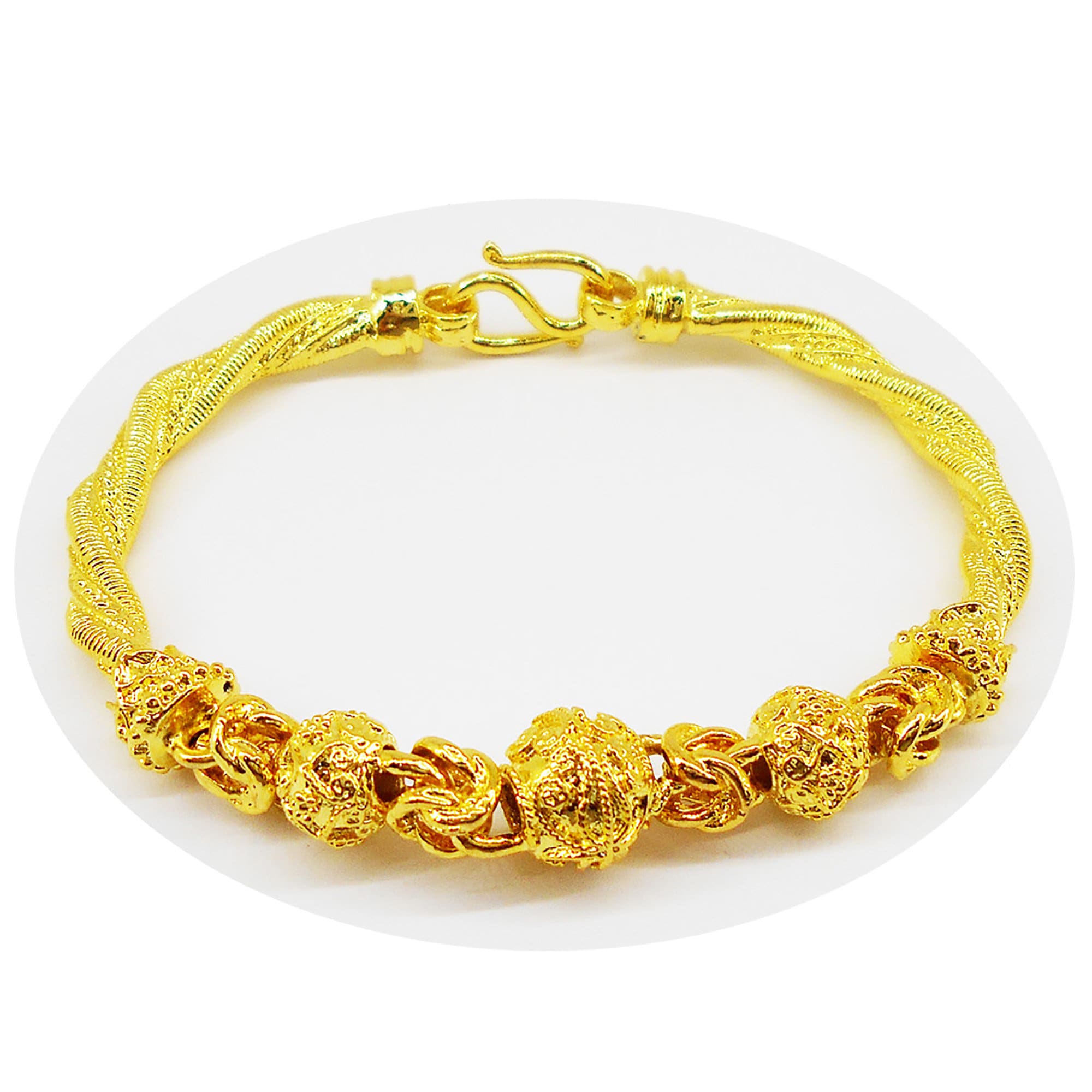 Beaded Lai Thai Bracelet Bangle 22K 23K 24K Thai Baht Yellow - Etsy