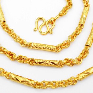 Thai Jewelry Gold Necklace Chain Link 22K 23K 24K Thai Baht | Etsy