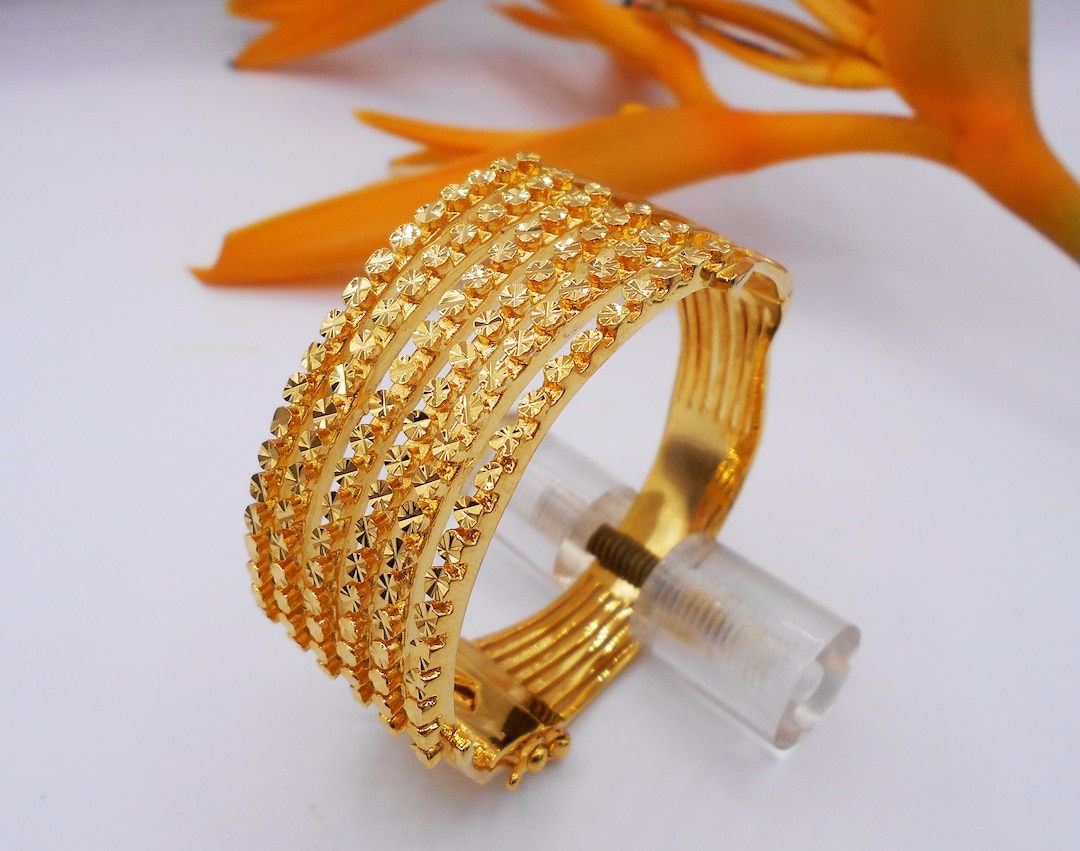Bangle Bracelet 22K 23K 24K Thai Baht Yellow Gold Plated,cuff Bracelets ...