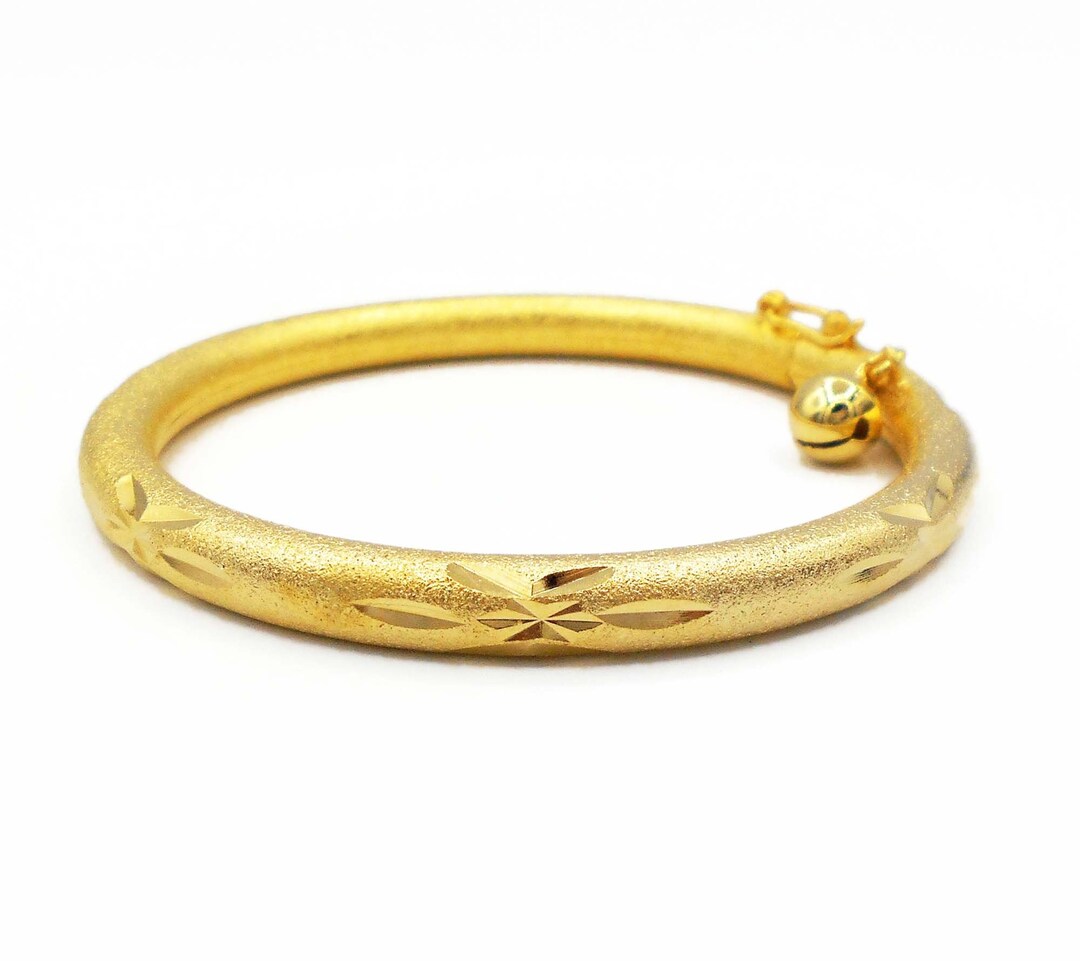 Thai Bracelet Bangle 22K 23K 24K Thai Baht Yellow Gold Plated Women ...